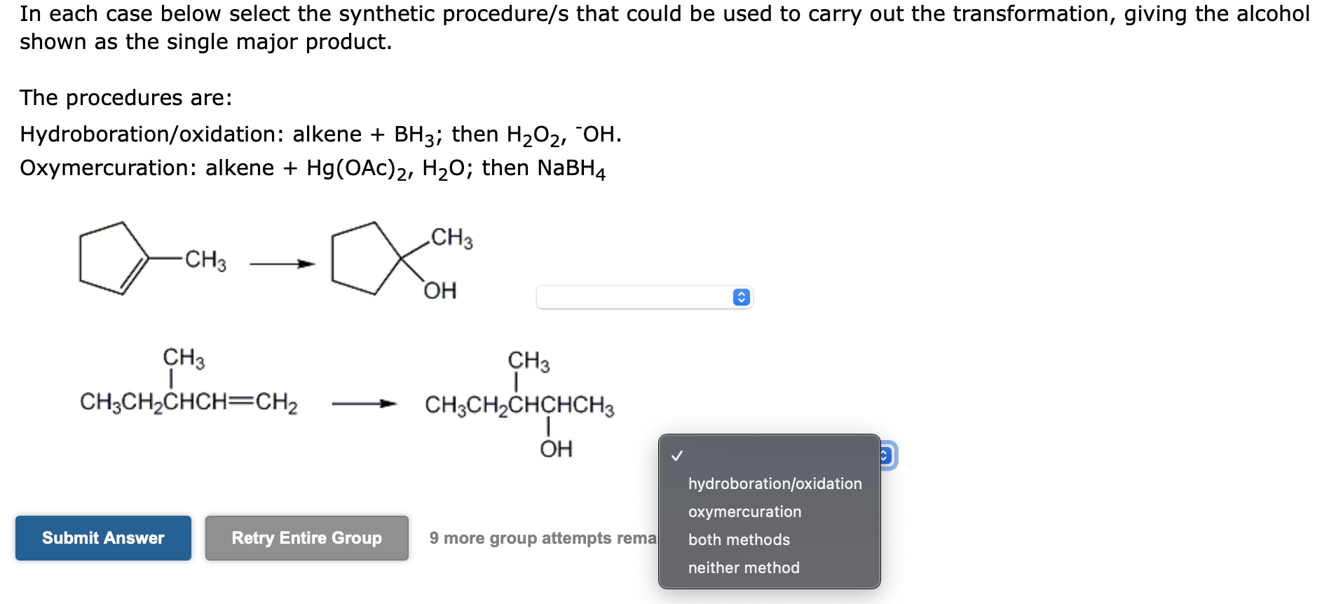 Solved In each case below select the synthetic procedure/s | Chegg.com