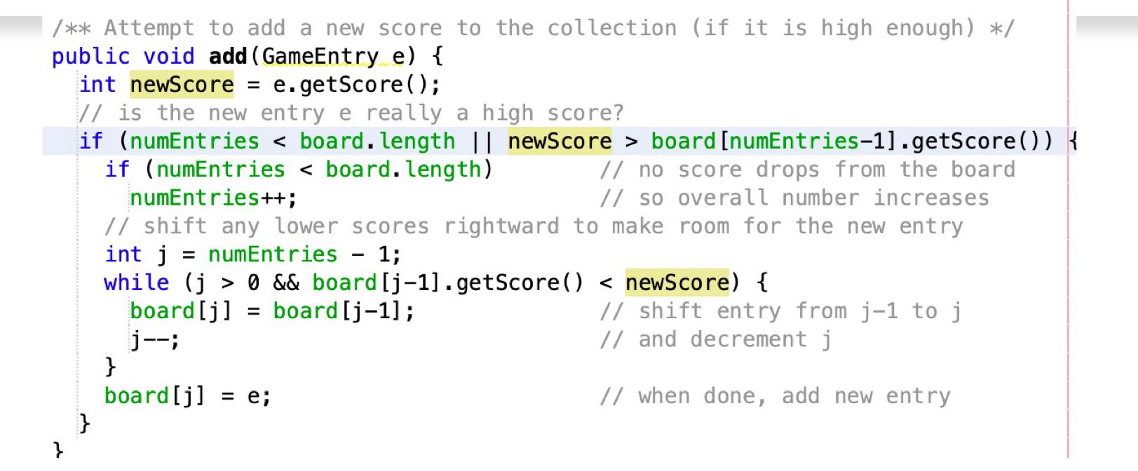 Solved public class GameEntry { private String name; // name | Chegg.com