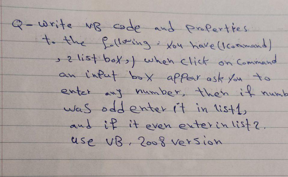 Solved Q – write NB code and properties. to the following | Chegg.com