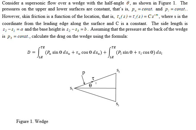Solved Consider a supersonic flow over a wedge with the | Chegg.com