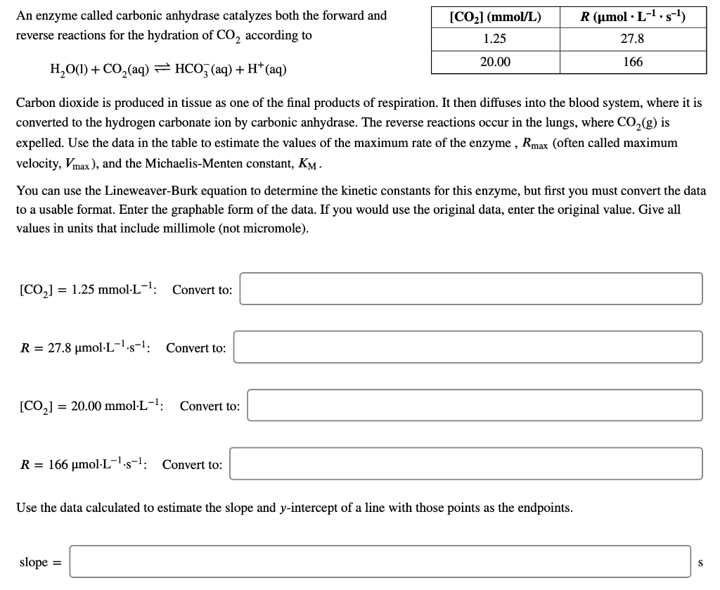 Solved An enzyme called carbonic anhydrase catalyzes both | Chegg.com