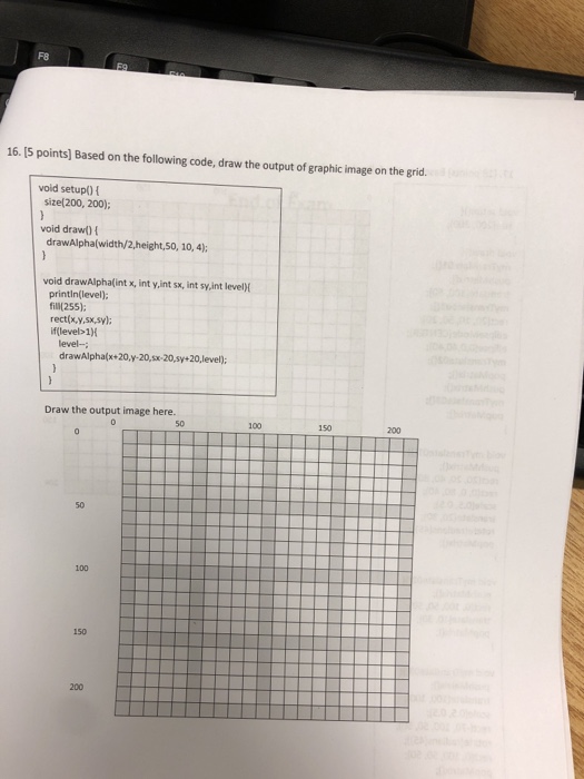 Solved F8 16. IS points] Based on the following code, draw | Chegg.com