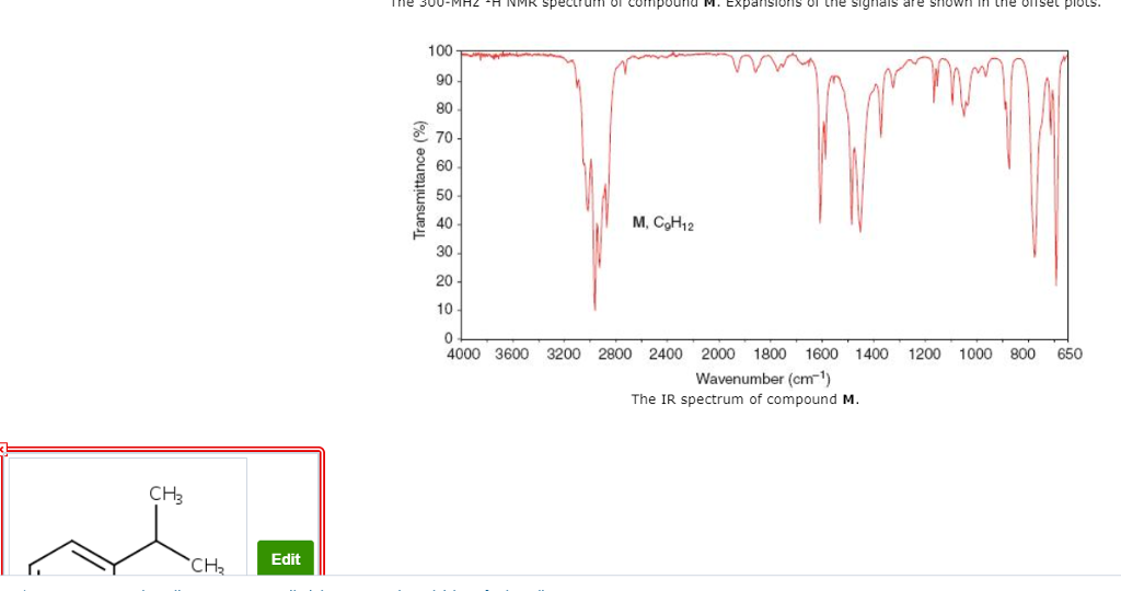 Solved Compound M has the molecular formula C9H12. It's 1H | Chegg.com