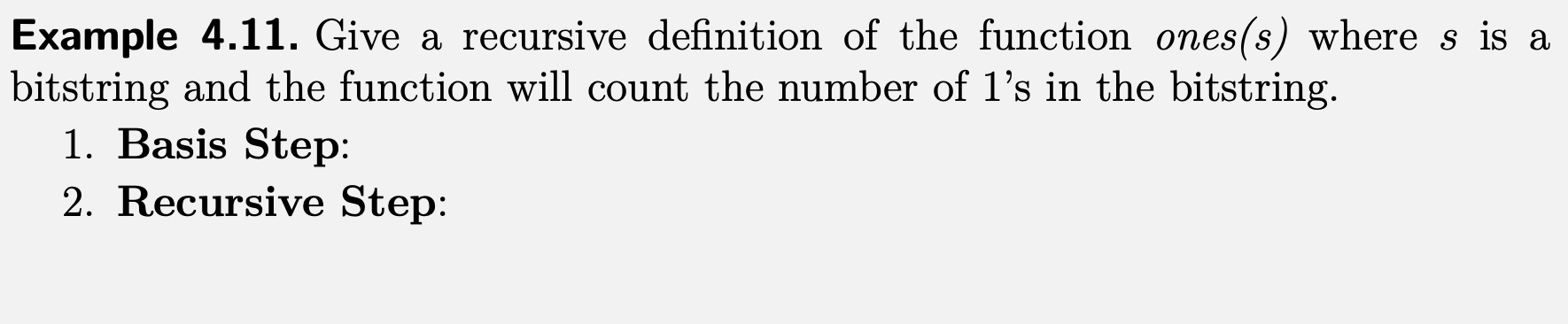 Solved Example 4.11. Give a recursive definition of the | Chegg.com