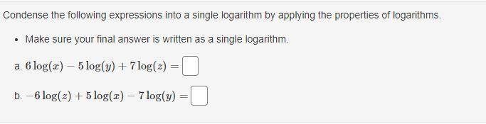 Solved Rewrite the following logarithms in expanded form by | Chegg.com