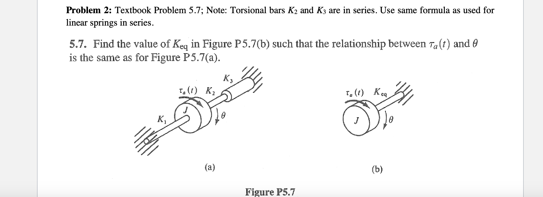 Solved Problem 2: Textbook Problem 5.7; Note: Torsional bars | Chegg.com