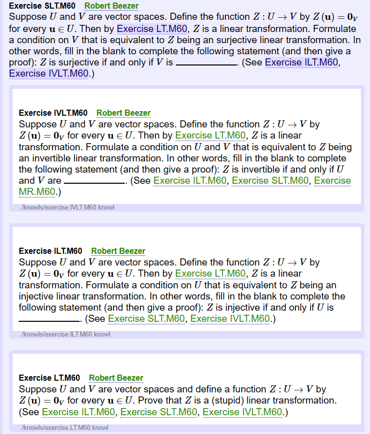 Solved Exercise SLT.M60 Robert Beezer Suppose U and V are | Chegg.com