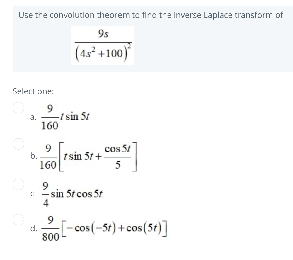 Solved Use the convolution theorem to find the inverse | Chegg.com