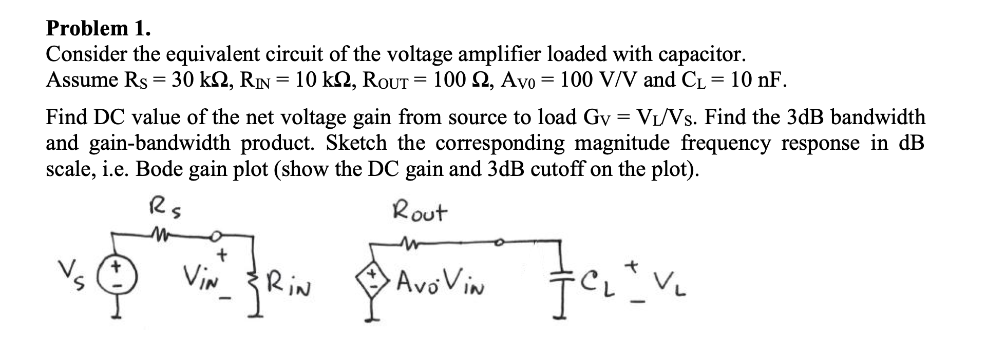 Solved Problem 1. Consider the equivalent circuit of the | Chegg.com