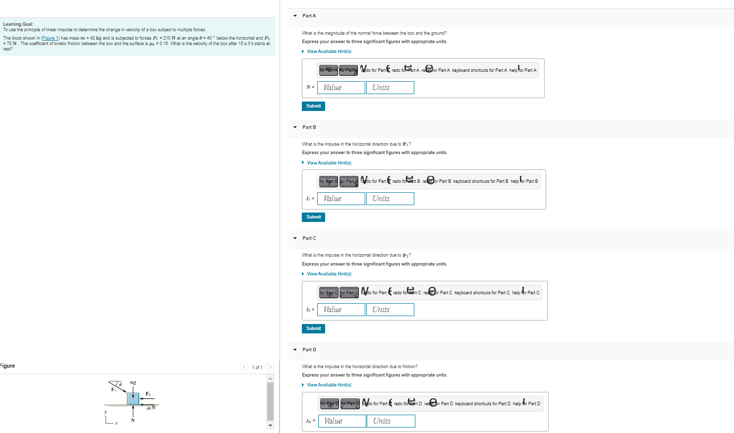 Solved Learning Goal: To use the principle of linear impulse | Chegg.com