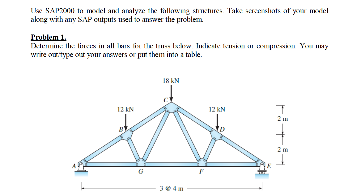 Solved Use SAP2000 to model and analyze the following | Chegg.com