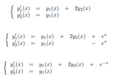 Solved {y1′(x)=y1(x)+2y2(x)y2′(x)=y1(x) | Chegg.com