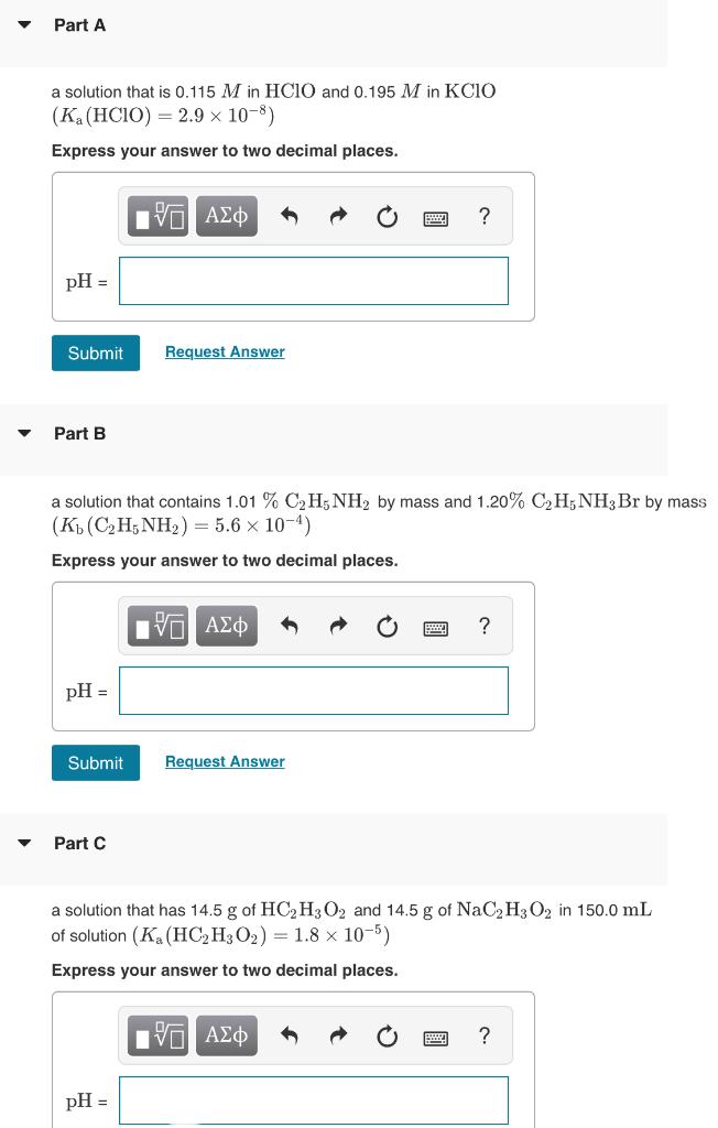 Solved a solution that is 0.115M in HClO and 0.195M in KClO | Chegg.com