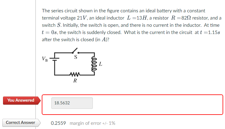 Solved The series circuit shown in the figure contains an | Chegg.com