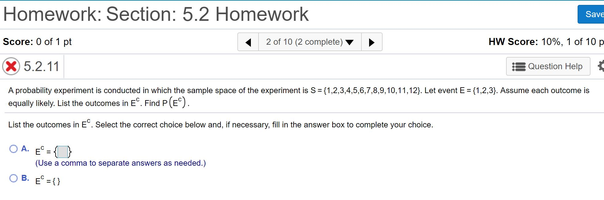 Solved Homework: Section: 5.2 Homework Save Score: 0 of 1 pt | Chegg.com