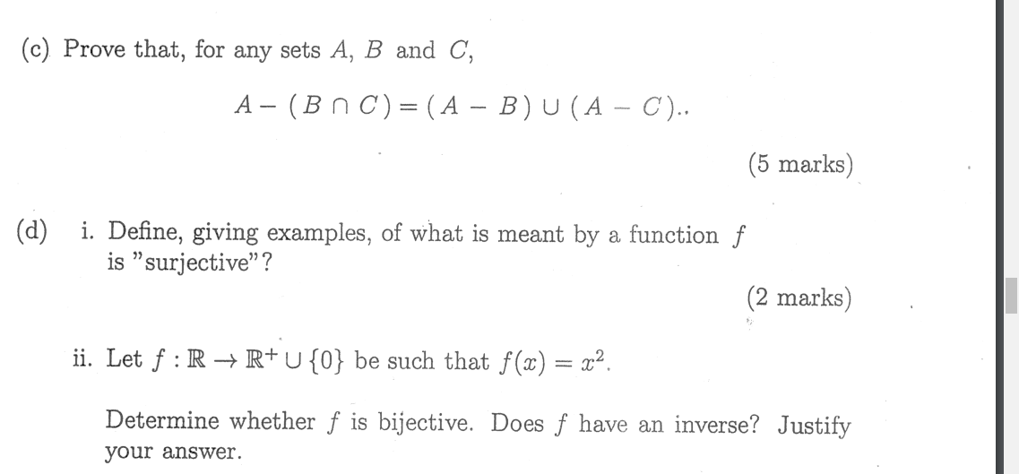 Solved (c) Prove that, for any sets A,B and C, | Chegg.com