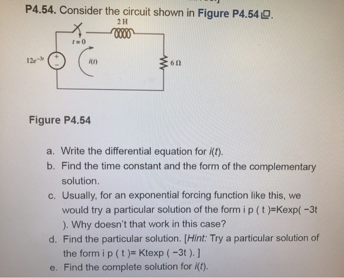 Solved P4.54. Consider the circuit shown in Figure P4.54 LD | Chegg.com