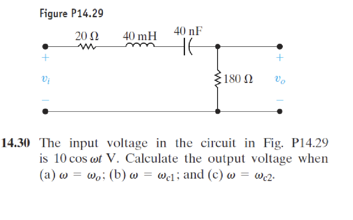 Solved Figure P14.29 4.30 The input voltage in the circuit | Chegg.com