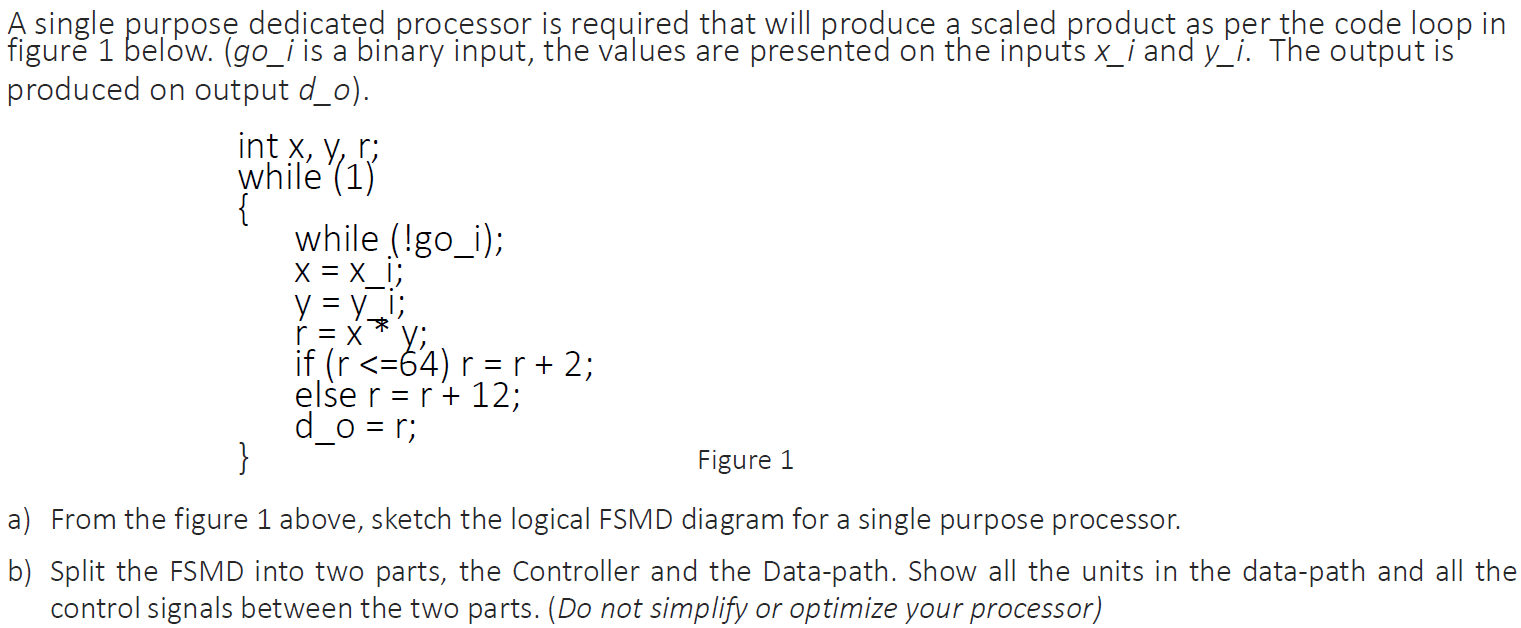 A single purpose dedicated processor is required that | Chegg.com