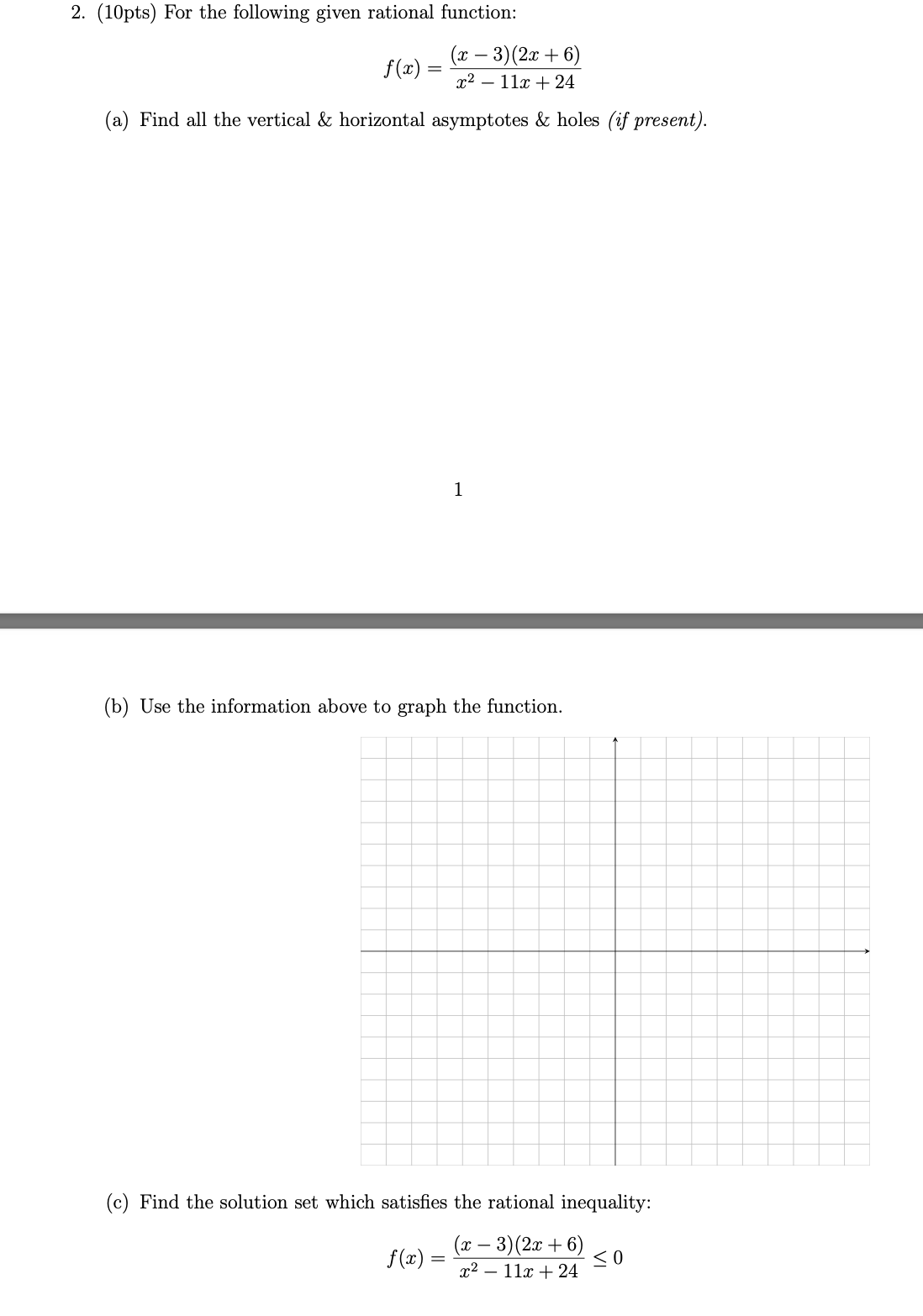 Solved 2. (10pts) For the following given rational function: | Chegg.com