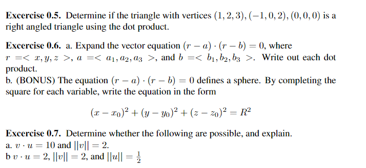 Solved Excercise 0.5. Determine if the triangle with | Chegg.com