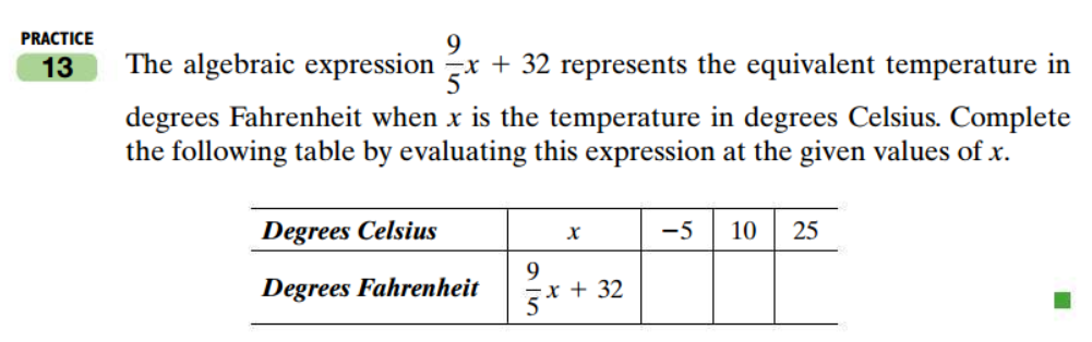 Solved PRACTICE 13 The algebraic expression x + 32 | Chegg.com