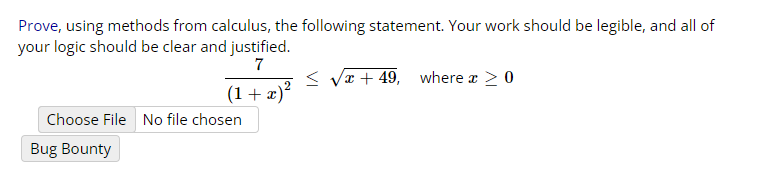Solved Prove, using methods from calculus, the following | Chegg.com