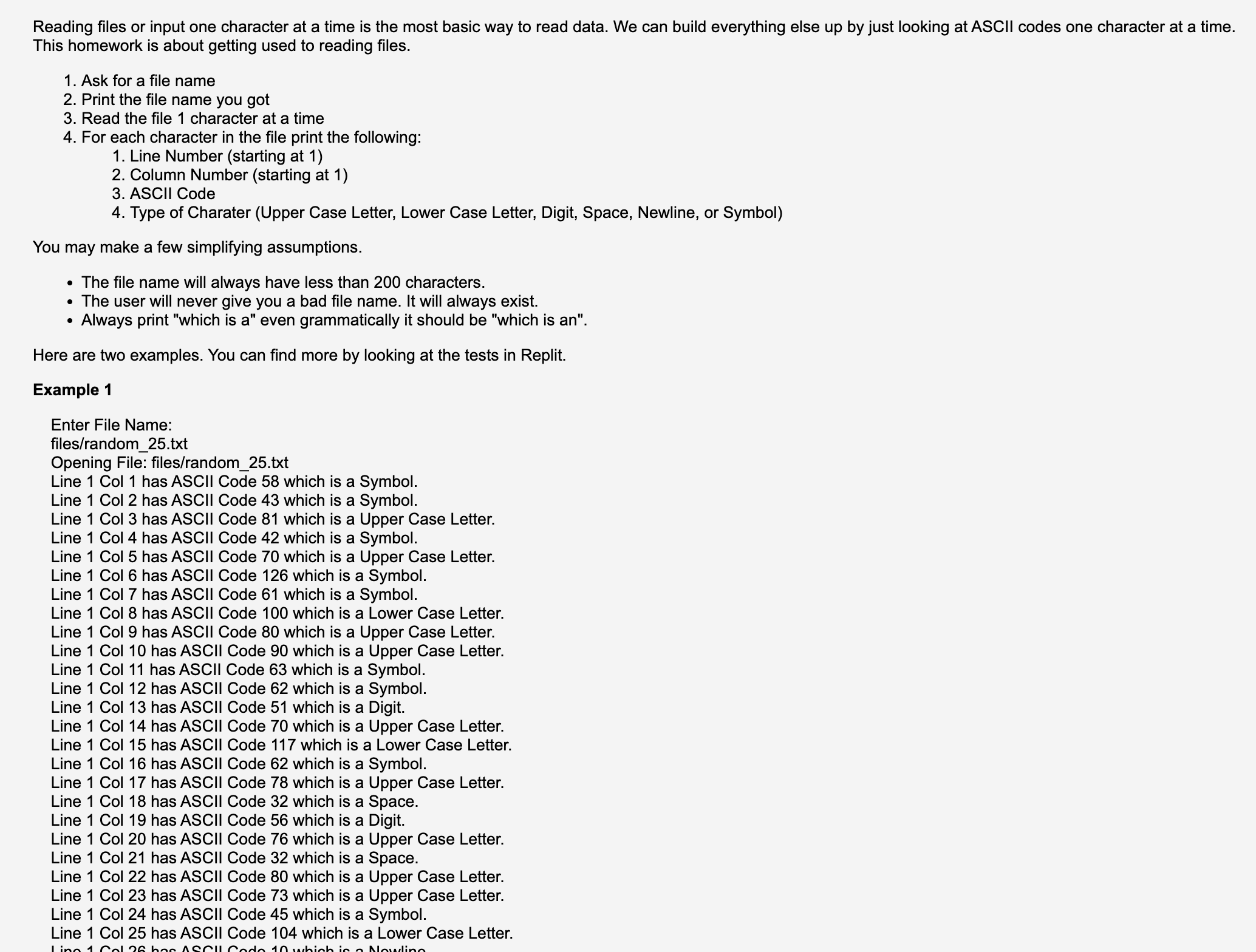 Solved Reading Files Or Input One Character At A Time Is The Chegg