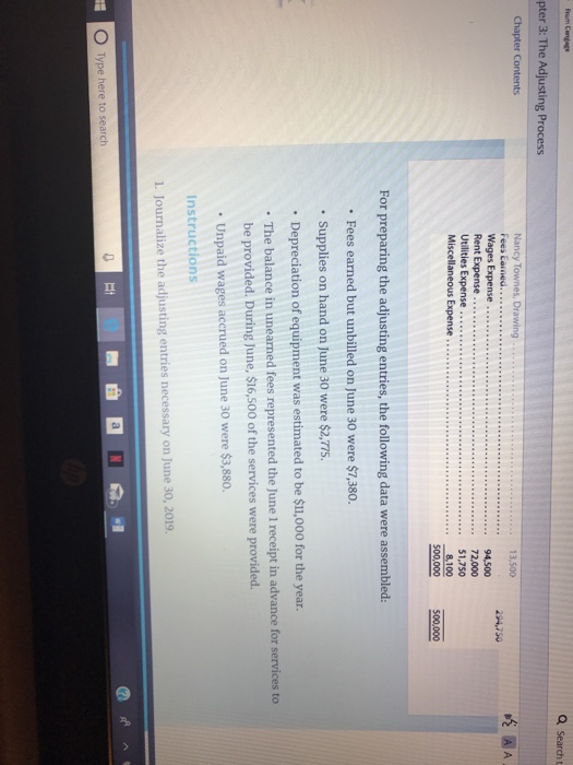 Solved Q Search t pter 3: The Adjusting Process Chapter | Chegg.com Solved Q Search t pter 3: The Adjusting Process Chapter | Chegg.com
