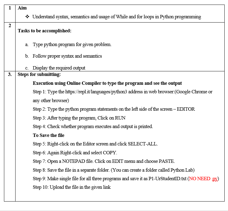 Solved 1 Aim * Understand syntax, semantics and usage of | Chegg.com