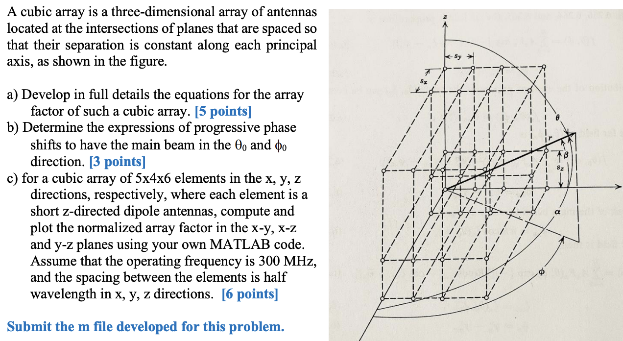 A cubic array is a three-dimensional array of | Chegg.com