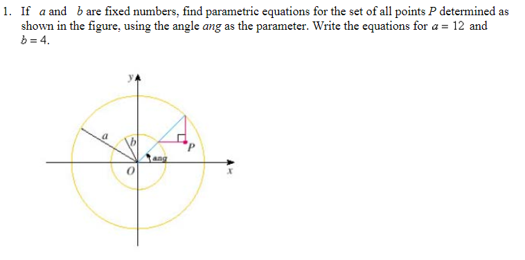 Solved 1. If a and b are fixed numbers, find parametric | Chegg.com
