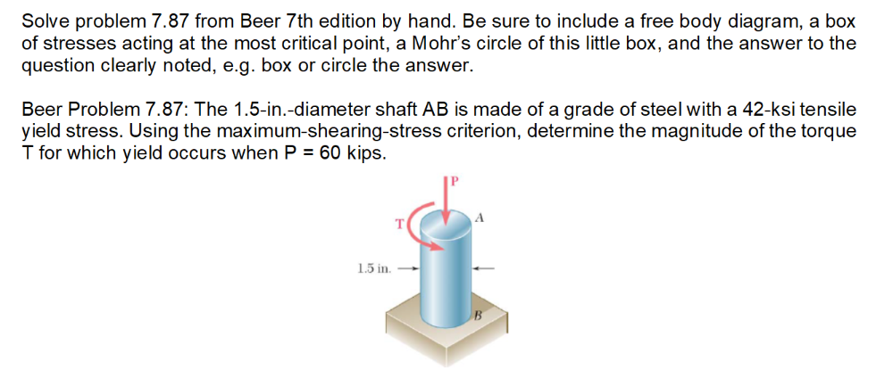 Solved Solve problem 7.87 ﻿from Beer 7 ﻿th edition by hand. | Chegg.com