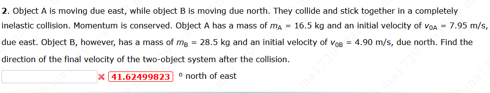 Solved 2. Object A is moving due east, while object B is | Chegg.com