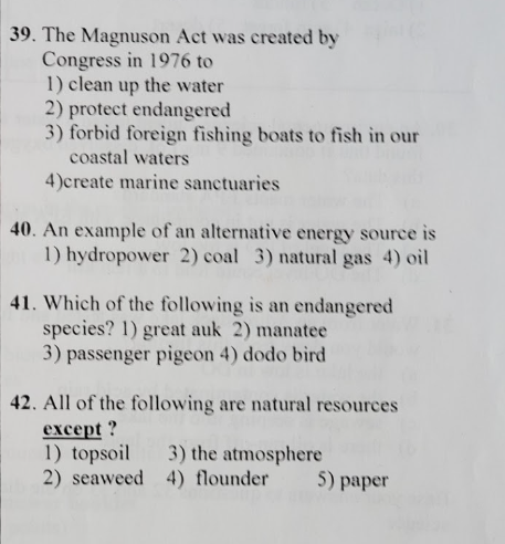 Solved 39. The Magnuson Act was created by Congress in 1976 | Chegg.com