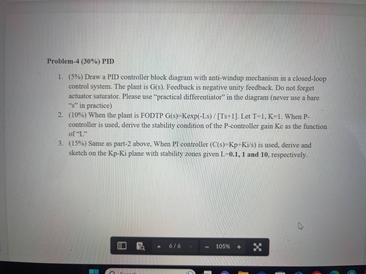 Solved 1. (5%) Draw a PID controller block diagram with | Chegg.com