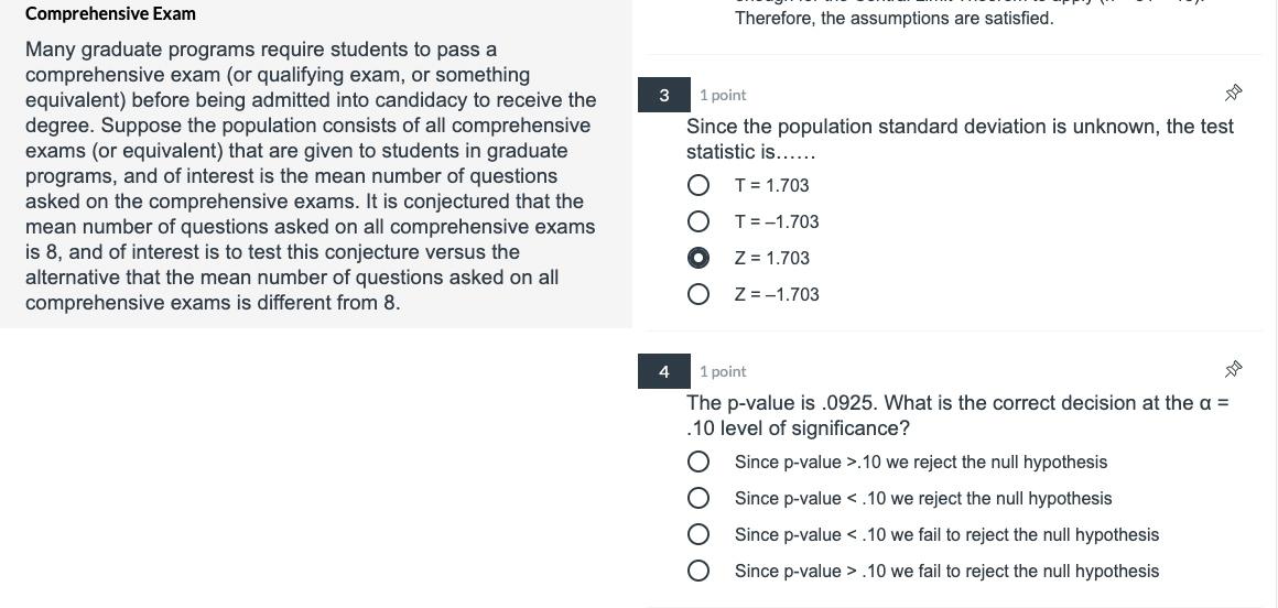 Solved Comprehensive Exam Therefore, the assumptions are | Chegg.com