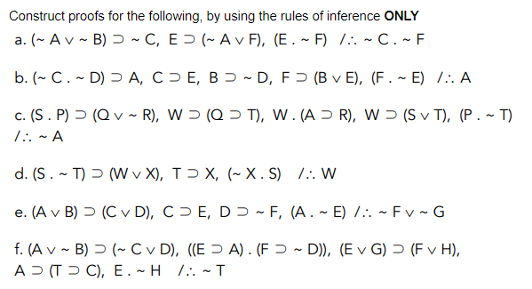 Solved Construct proofs for the following, by using the | Chegg.com