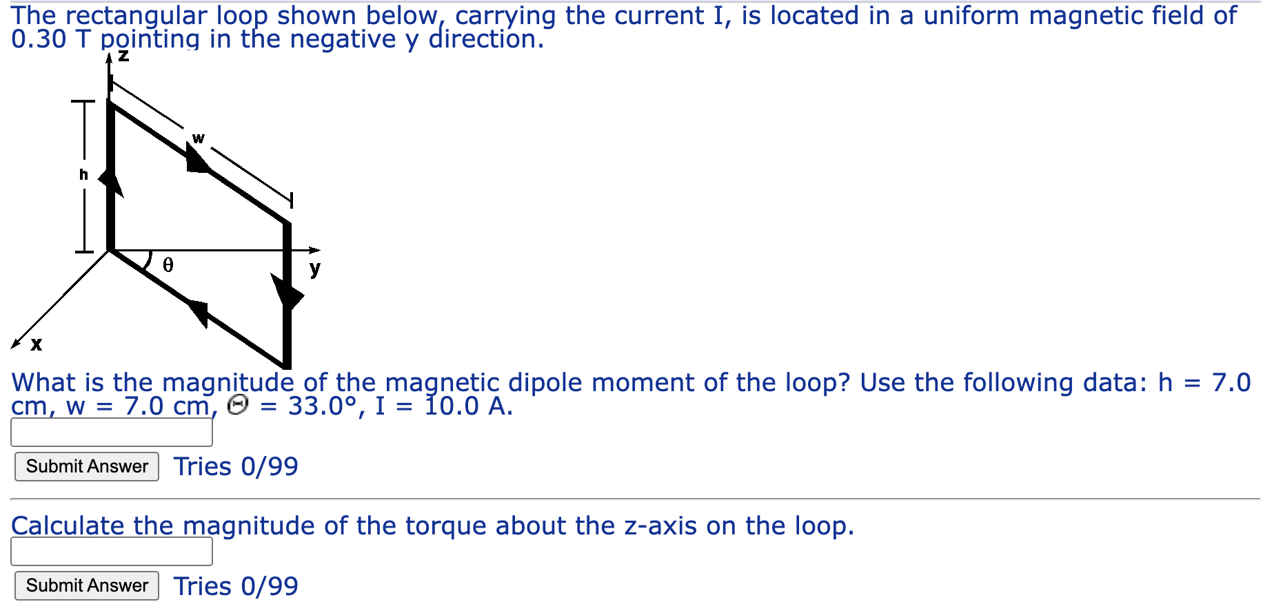 Solved The rectangular loop shown below carrying the current | Chegg.com