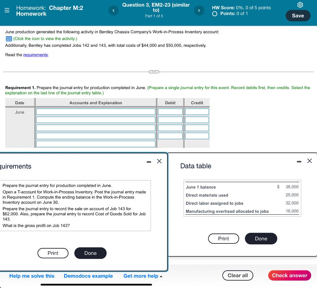 Solved Homework: Chapter M:2 Homework Question 3, EM2-23 | Chegg.com