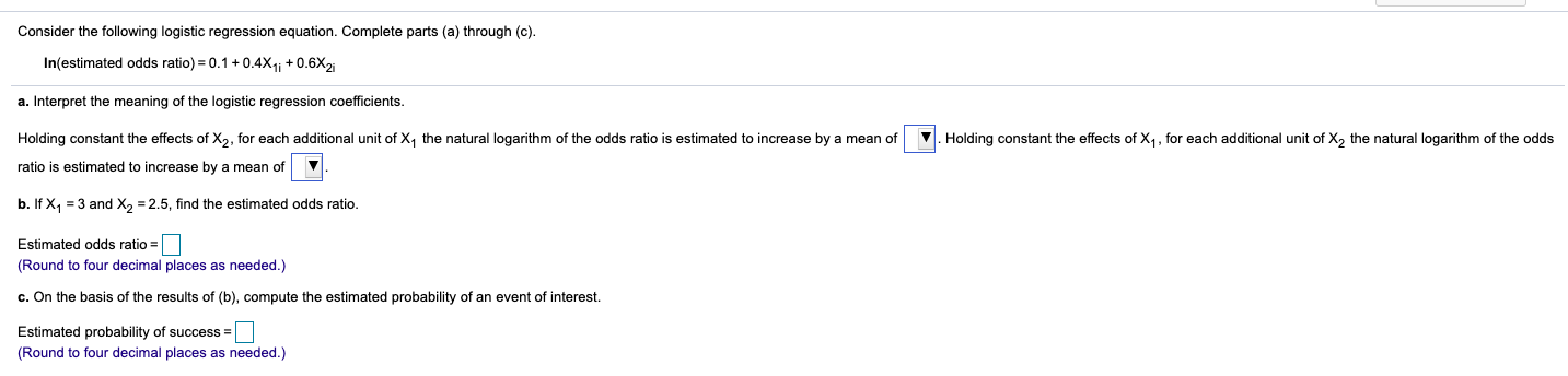 Solved Consider the following logistic regression equation. | Chegg.com