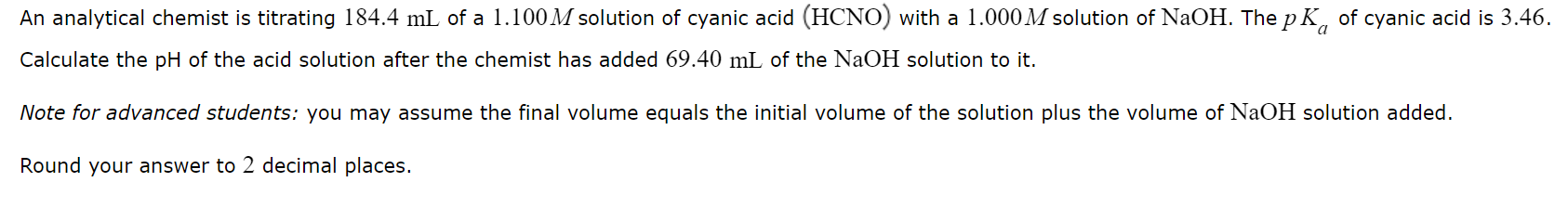 Solved An analytical chemist is titrating 184.4mL ﻿of a | Chegg.com