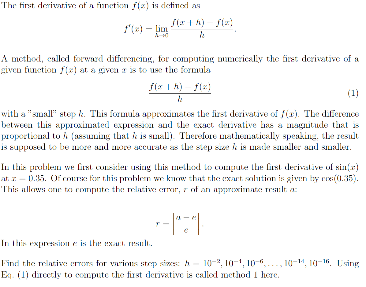 Solved The first derivative of a function f(x) is defined as | Chegg.com