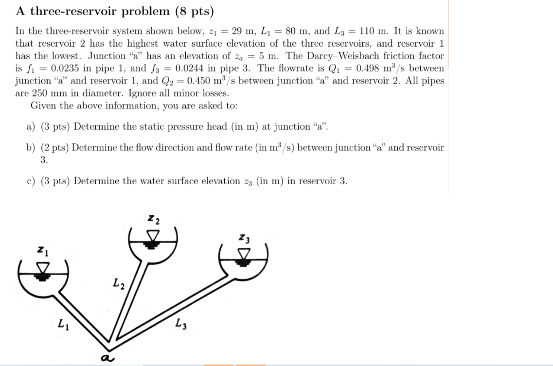 Solved A three-reservoir problem (8 pts) In the | Chegg.com