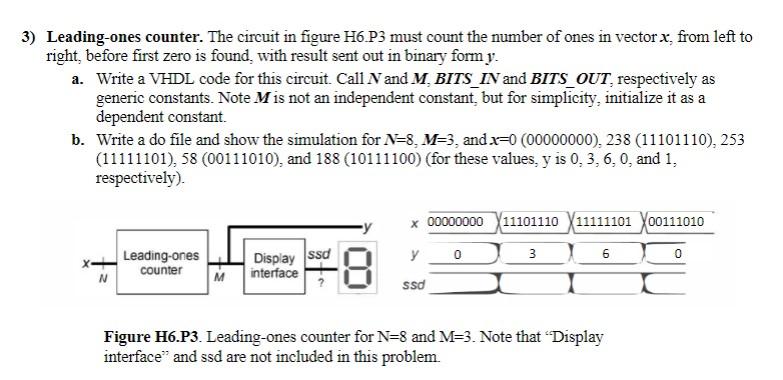3) Leading-ones counter. The circuit in figure H6.P3 | Chegg.com