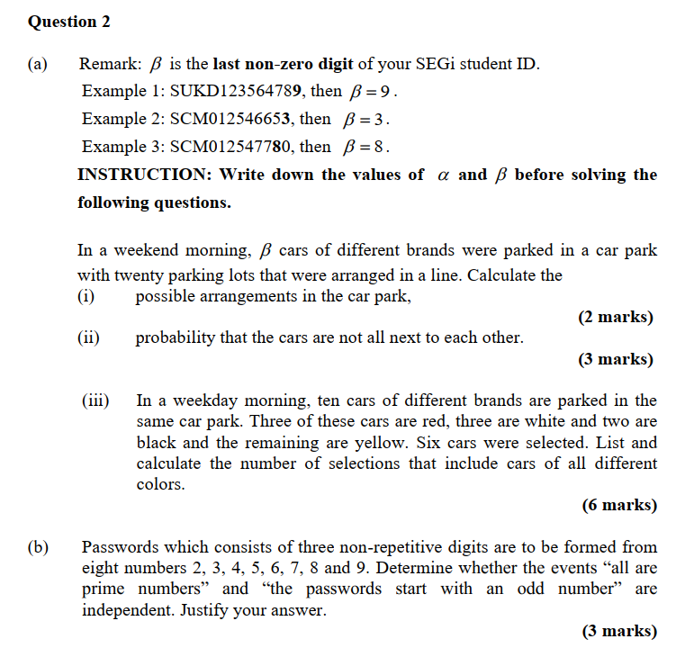 Solved Question 2 (a) Remark: ß is the last non-zero digit | Chegg.com