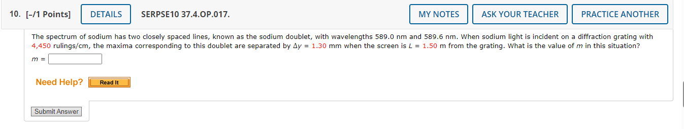 Solved The spectrum of sodium has two closely spaced lines, | Chegg.com