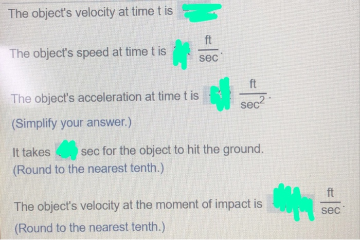 Solved An Object Is Dropped From A Tower 177 Ft Above The