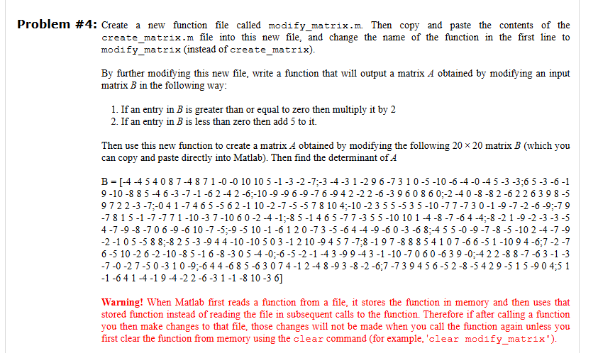 Solved Problem #4: Create a new function file called | Chegg.com