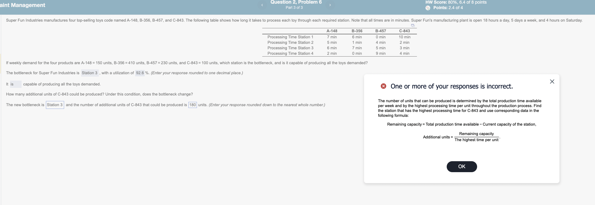 Solved The bottleneck for Super Fun Industries is Station 3 | Chegg.com